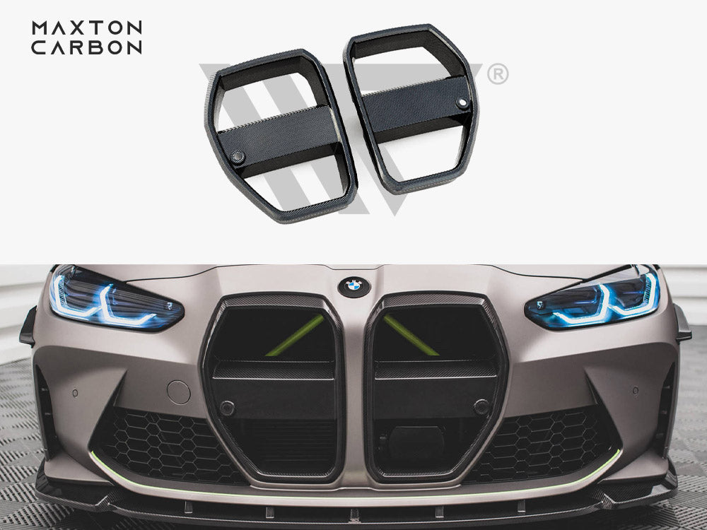 MAXTON DESIGN CARBON FIBER FRONT GRILL + LICENSE PLATE HOLDER BASE BMW ...